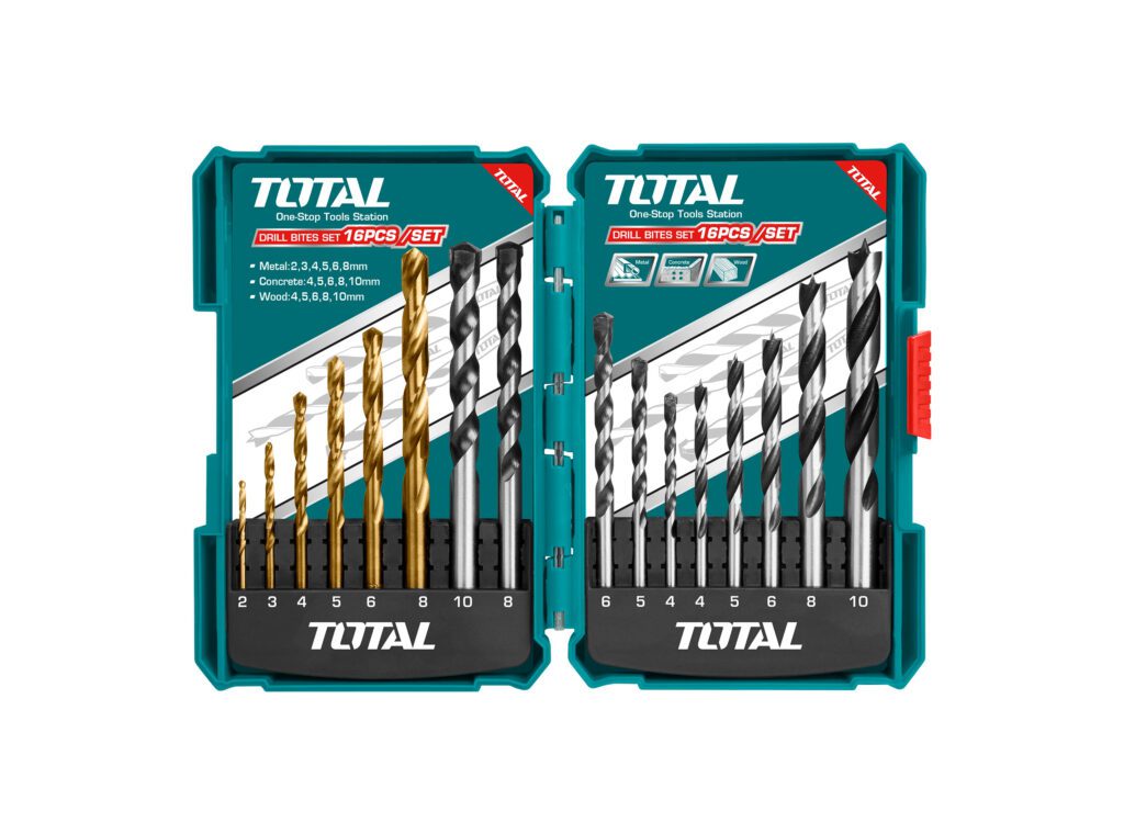 Total 16PCS Metal,Concrete & Wood Drill Bits Set- TACSD6165 - Total ...