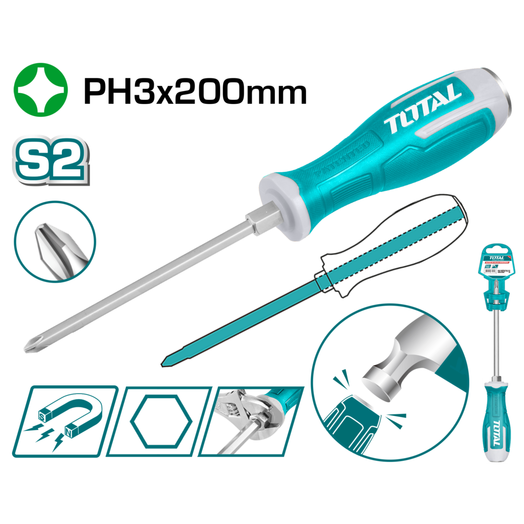 Total Philips Go Through Screwdriver - THGSPH32006 - Total Tools India ...