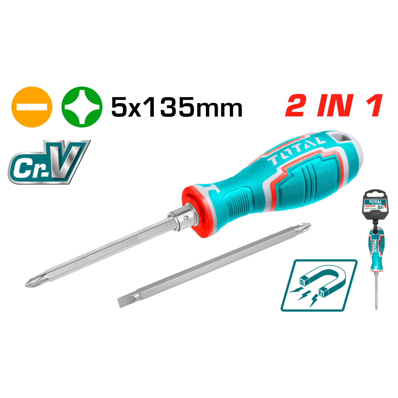 Total 2 In 1 Screwdriver Set - THT250226 - Total Tools India ...