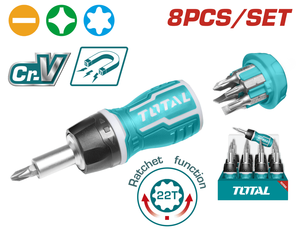 Total 8 In 1 Stubby Screwdriver Set - TACSDS1726 - Total Tools India ...