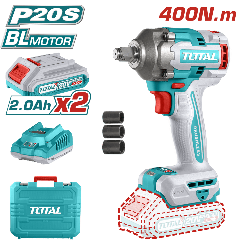 Total 20V Li-ion Cordless Impact Wrench - TIWLI2040 - Total Tools India ...