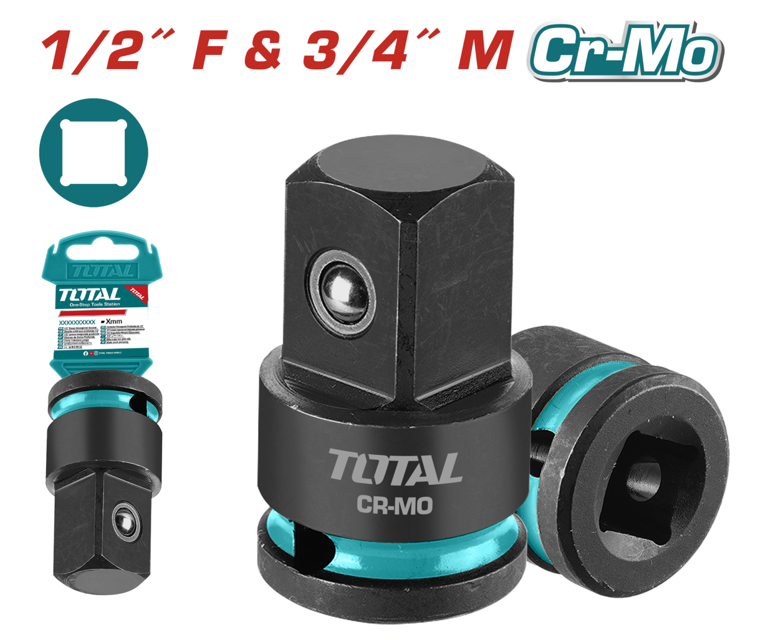 TOTAL Impact Socket Adapter 1/2 x 3/4 - THIAD1234 - Total Tools India ...