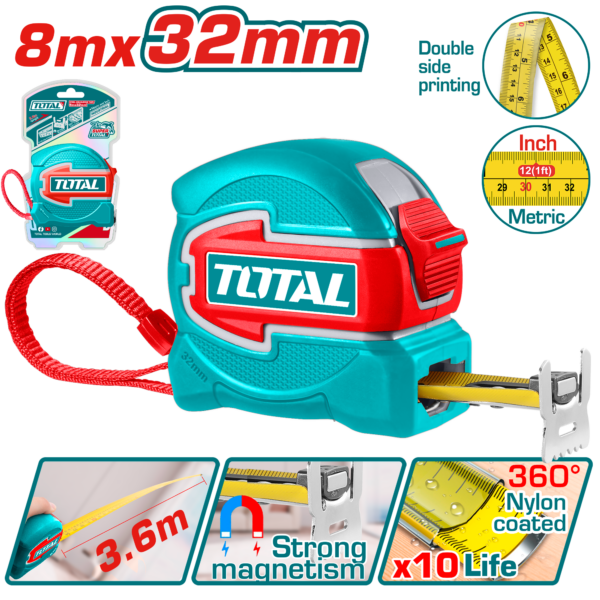 TOTAL Steel Measuring Tape 8m - TMT80832 - Total Tools India ...